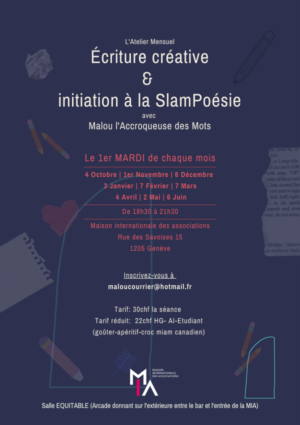 Atelier d’écriture créative – Maison Internationale des Associations